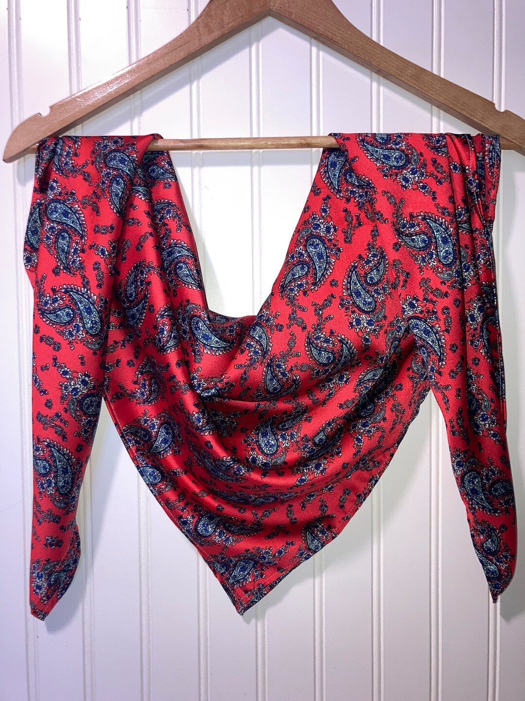 Red Paisley Wild Rag Satin Square Scarf Wild Rags for Women - Etsy