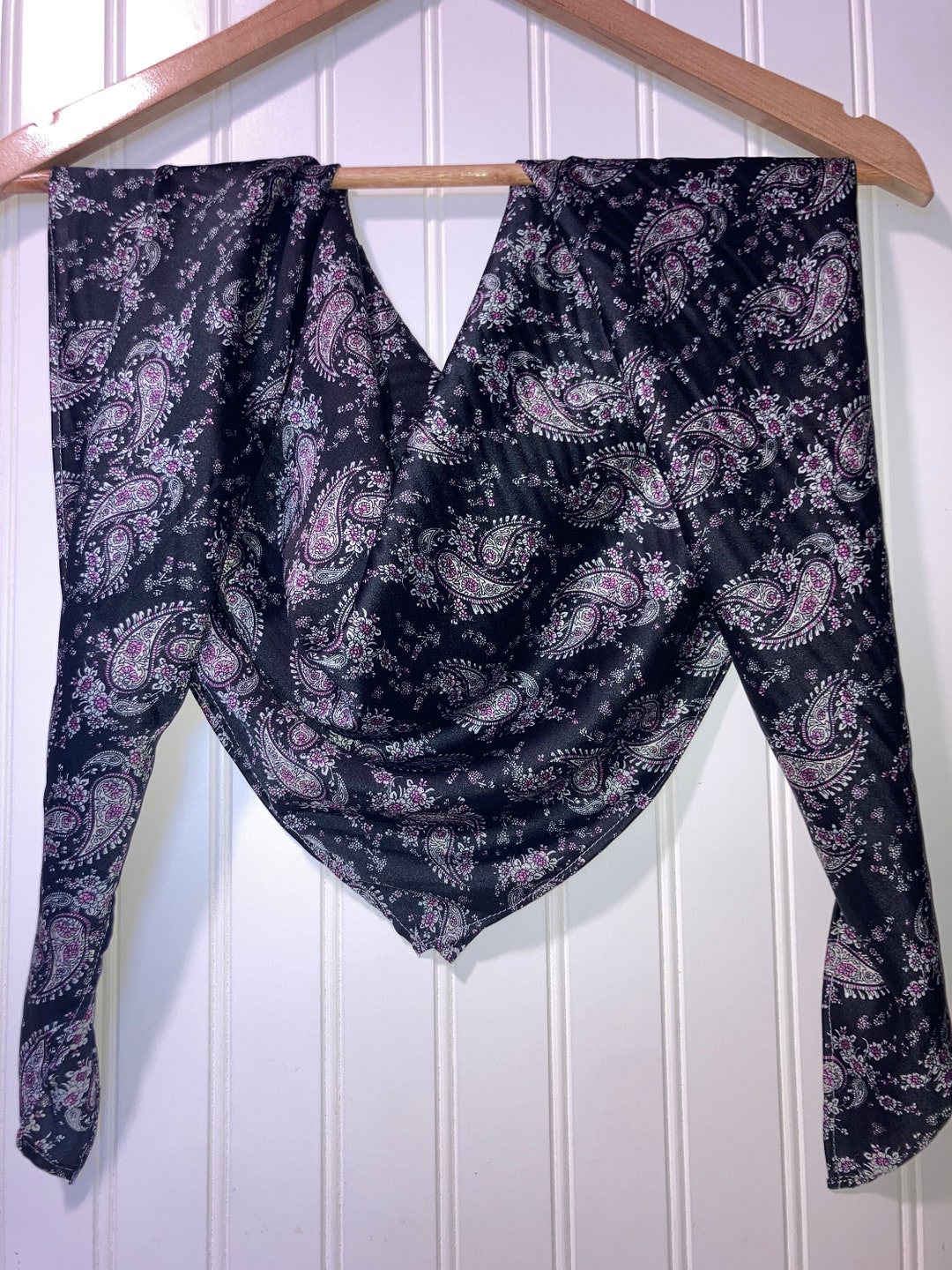 Black Paisley Wild Rag, Satin Square Scarf, Wild Rags for Women, Wild ...