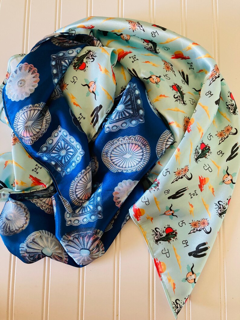 Western Wild Rag Punchy Wild Rag Satin Square Scarf Cowboy - Etsy