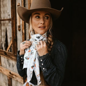 Western Wild Rag Punchy Wild Rag Satin Square Scarf Cowboy - Etsy