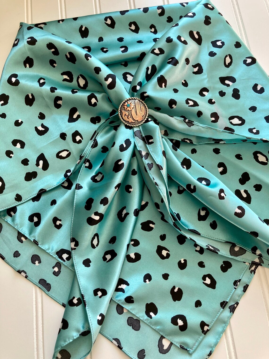 Turquoise Leopard Wild Rag Copper Leopard Wild Rag - Etsy