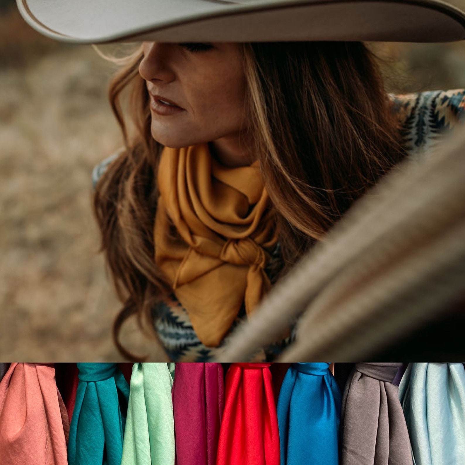 Cowboy Silk Scarves Solid Wild Rags Silk Hair Scarf Western - Etsy