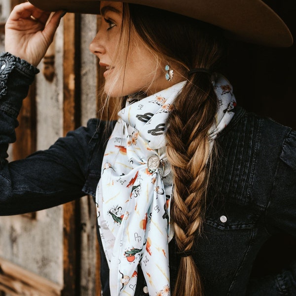 Western Silk Scarf - Etsy