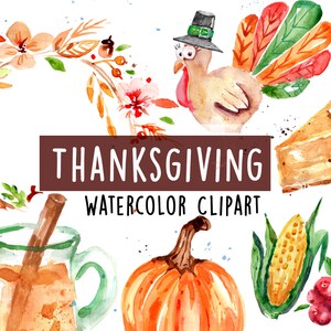 Watercolor Thanksgiving Clipart - Hand Painted - Digital Download ...