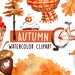 Watercolor Autumn Fall Clipart Hand Painted Digital Download Graphics ...