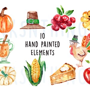 Watercolor Thanksgiving Clipart - Hand Painted - Digital Download ...