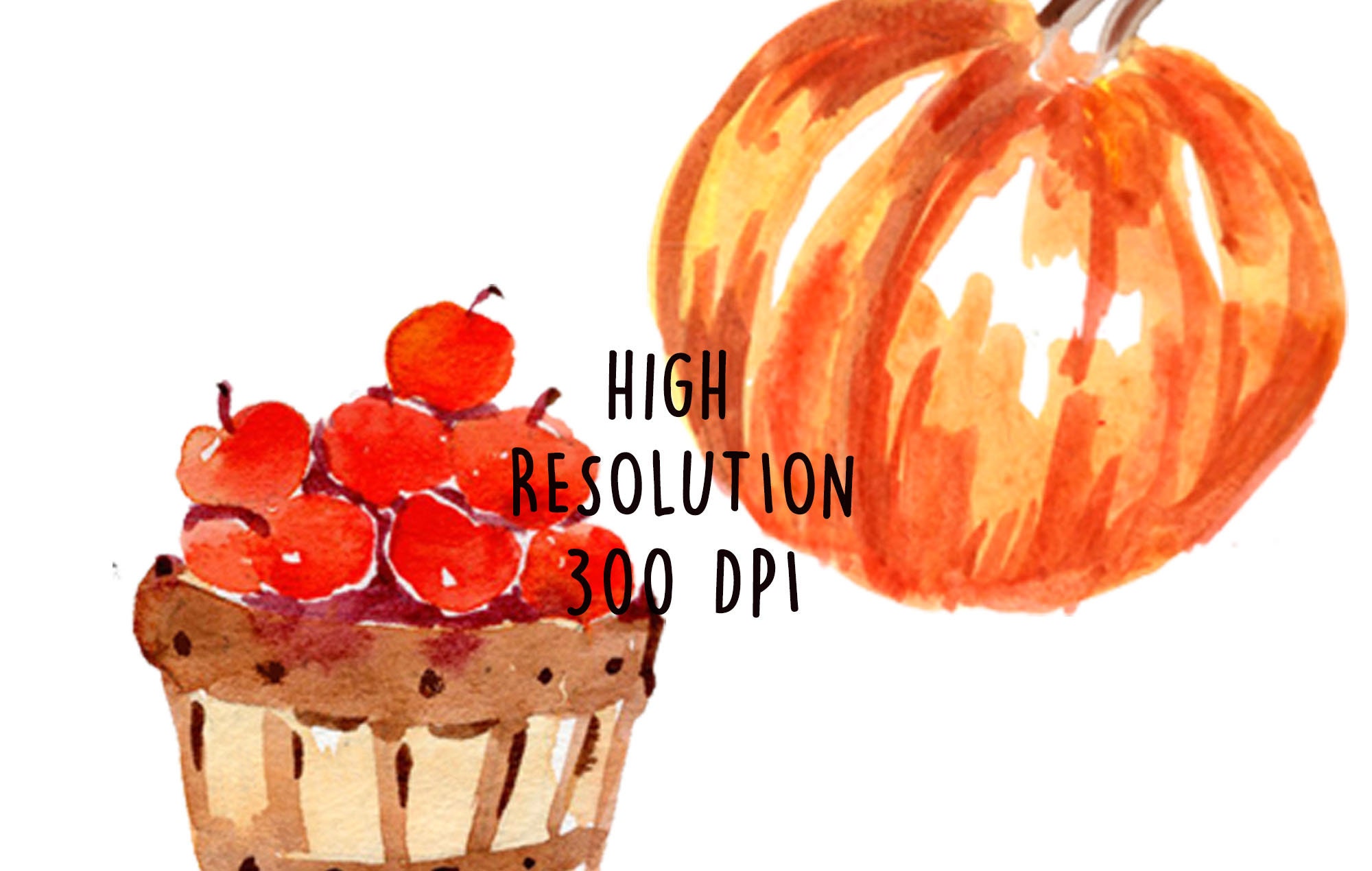 Watercolor Autumn Fall Clipart Hand Painted Digital Download Graphics ...