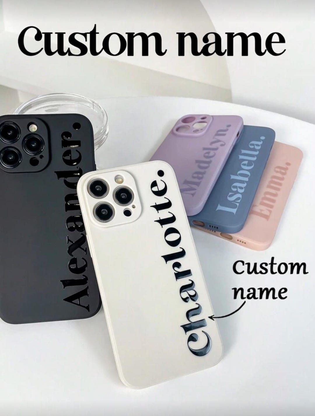 Custom Name iPhone Case – Personalized Vertical Name Phone Cover ...