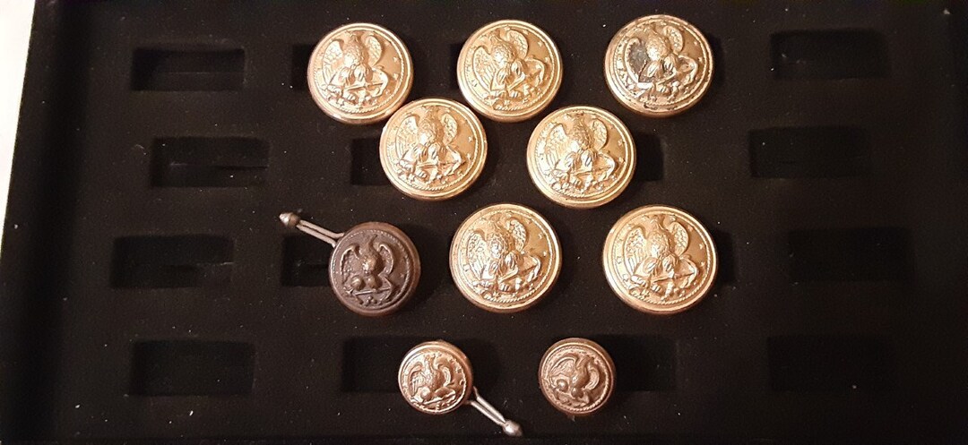 Ten Vintage Navy Buttons, Gilt, N.S. Meyer - Etsy