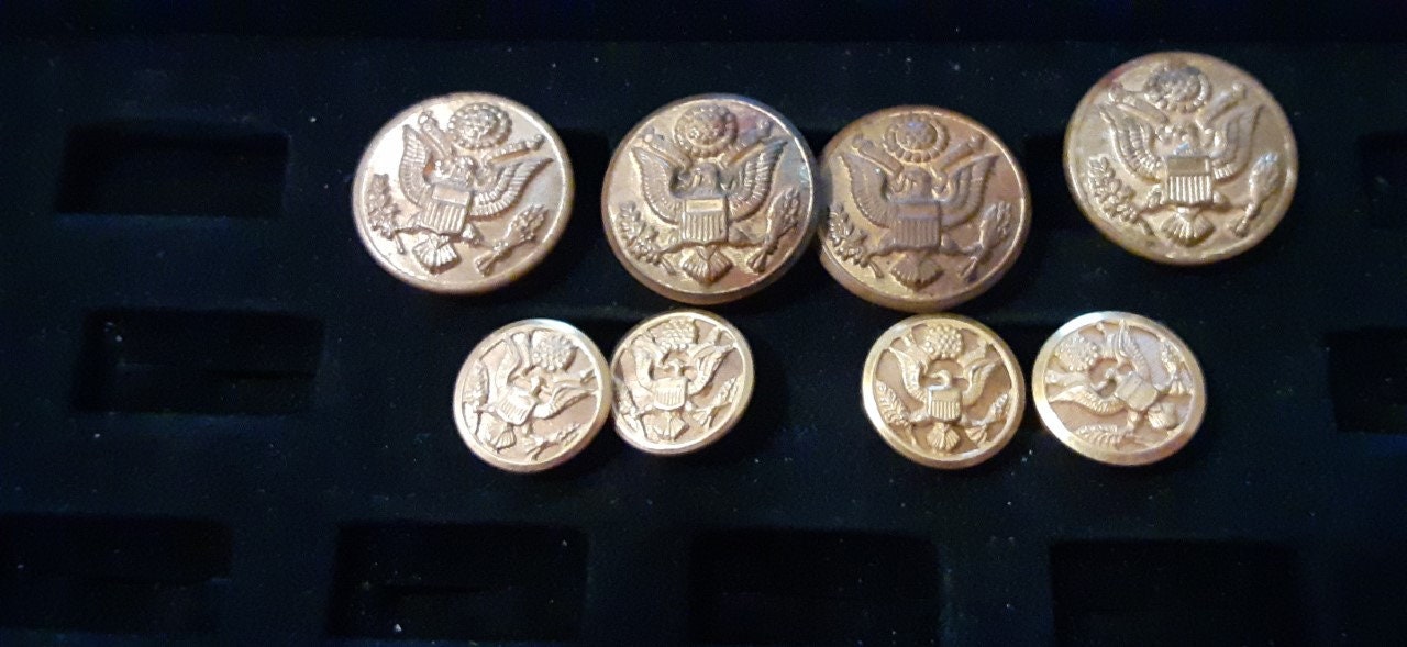 8 Vintage Pre-1945 Army Buttons. Great Seal. Waterbury and Superior - Etsy