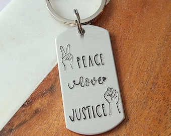 Peace Key Ring - Etsy