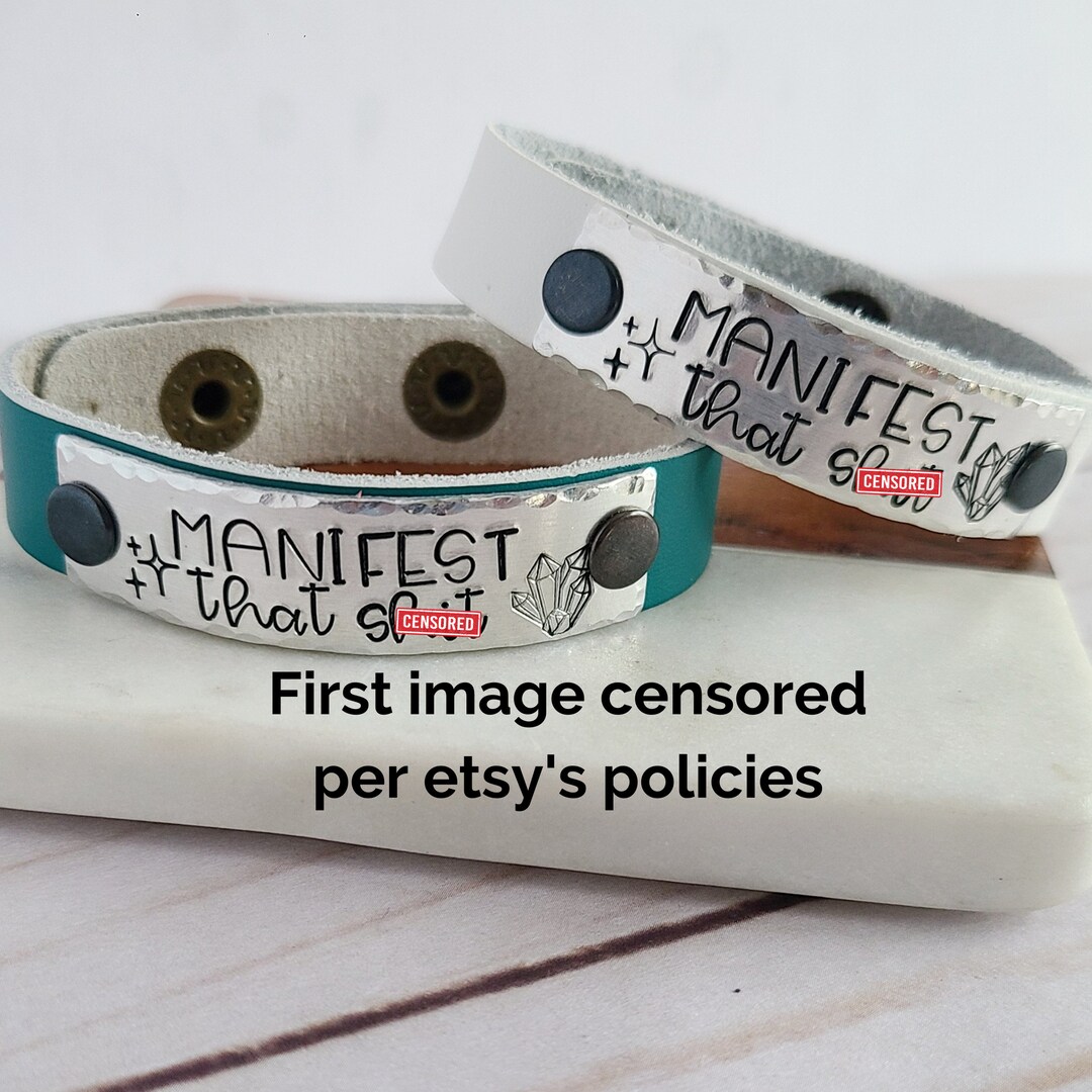 Manifest That Sht Leather Bracelet, College Graduation Gift for Her ...
