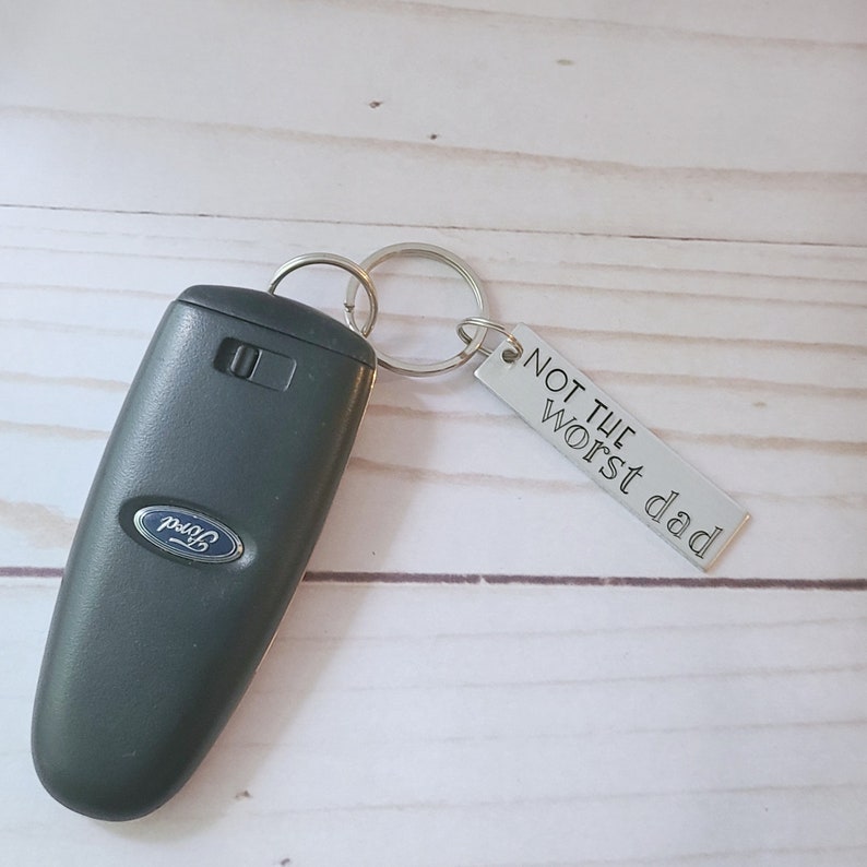 Funny Birthday Gift for Dad Not the Worst Dad Keychain Dad - Etsy