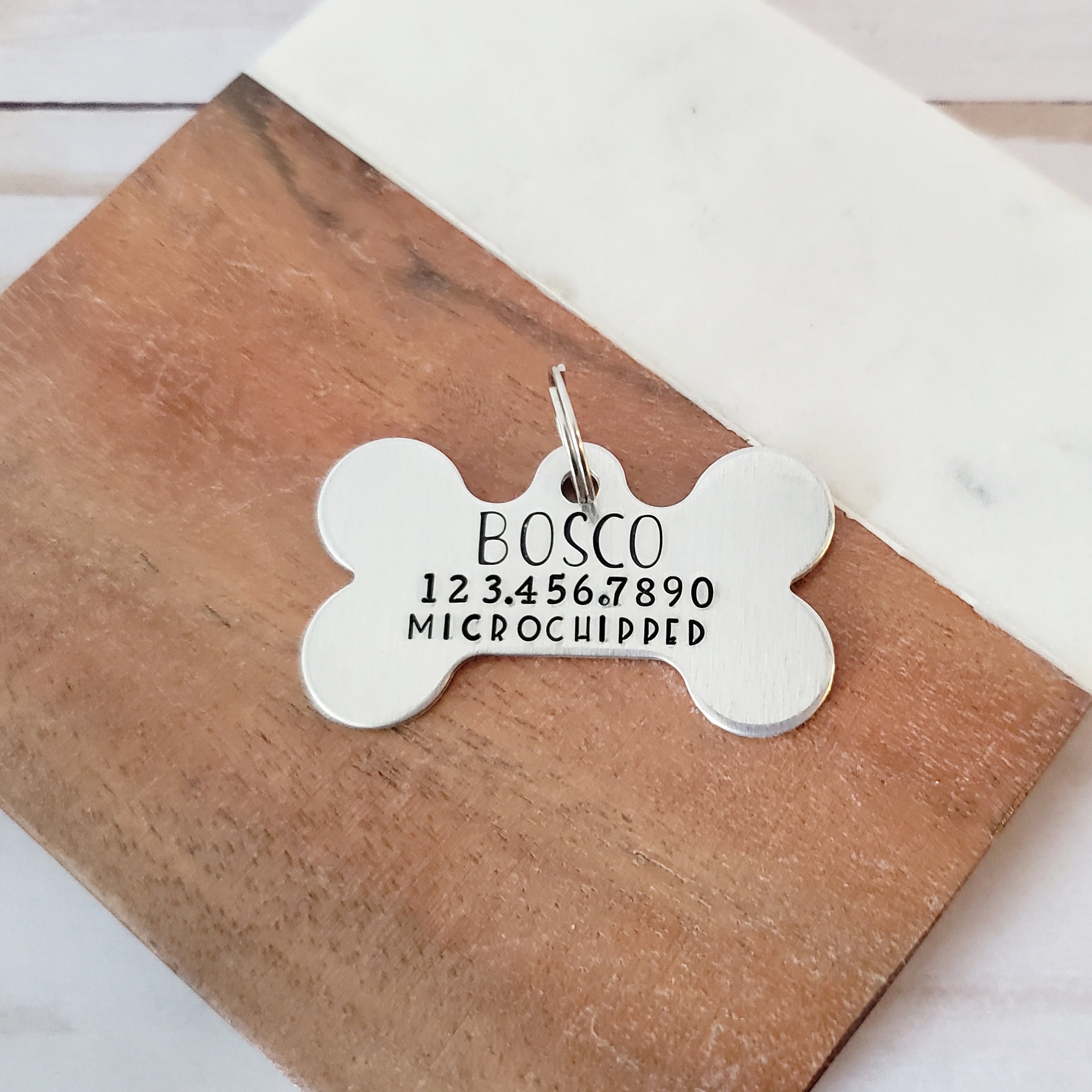 Microchipped Pet ID Tag Dog Identification Charm Dog Bone ID - Etsy