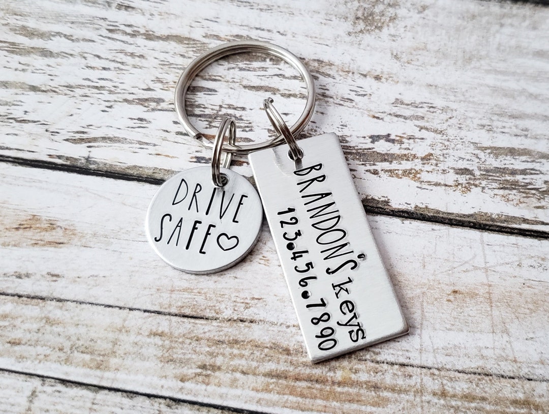 Teen Boy Gifts, Drive Safe Keychain, New Driver Keychain, Custom Name ...