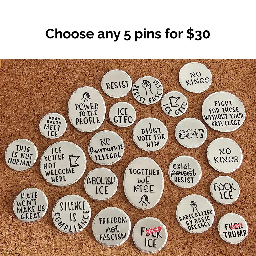 Anti Trump Pins, Silver Metal Abolish Ice Pin, Fck Ice Accessories ...