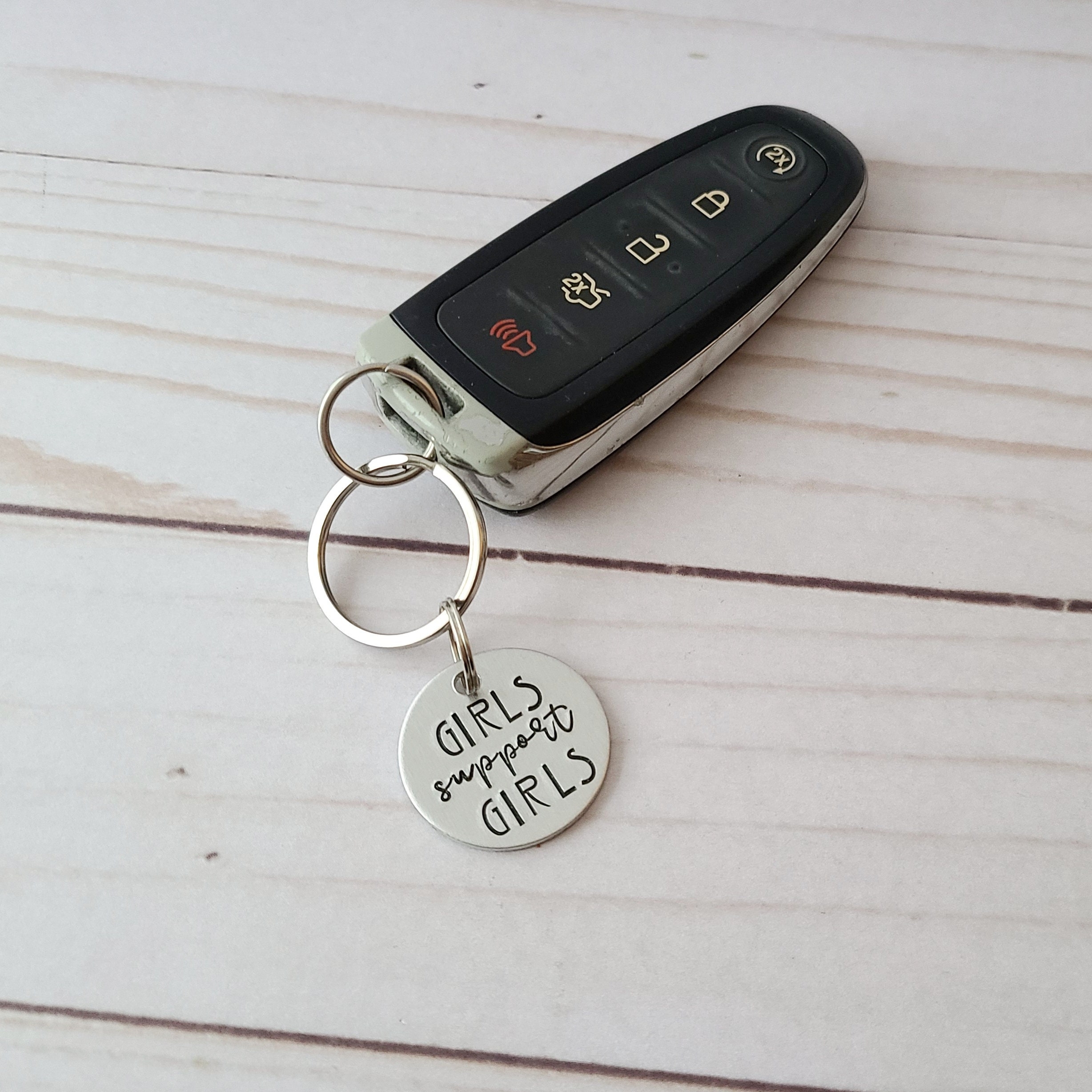 Girls Support Girls Hand Stamped Keychain Girl Gang Gifts - Etsy