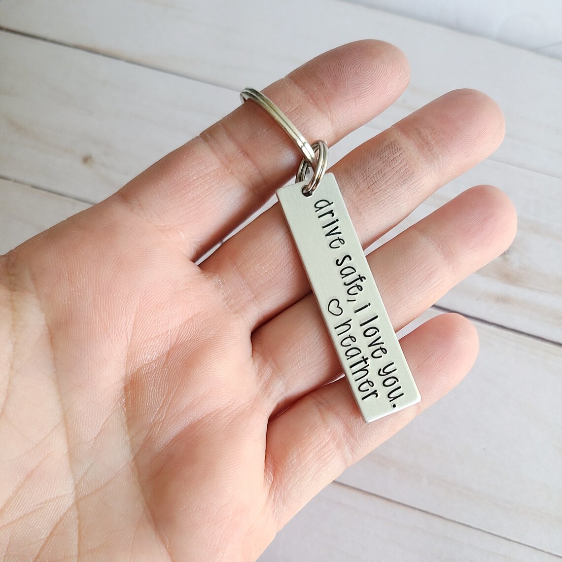 Custom Keychain for Boyfriend, Drive Safe I Love You Valentines Key ...