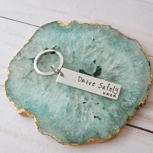 Drive Safely Love Mom Keychain, Key Chain With Name and Birthstone ...