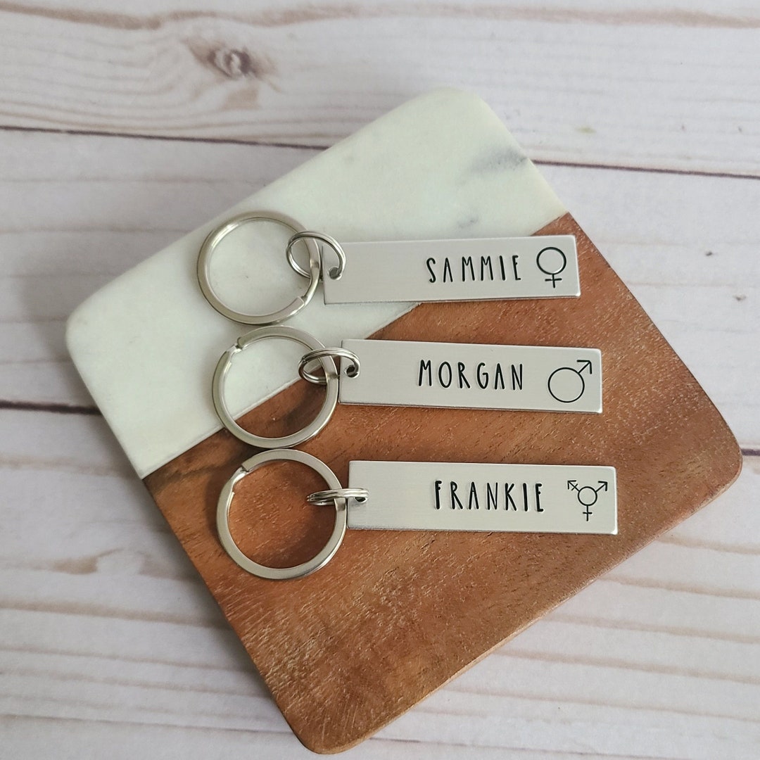 Chosen Name and Gender Symbol Keychain, Gender Fluid Gifts, Pride ...