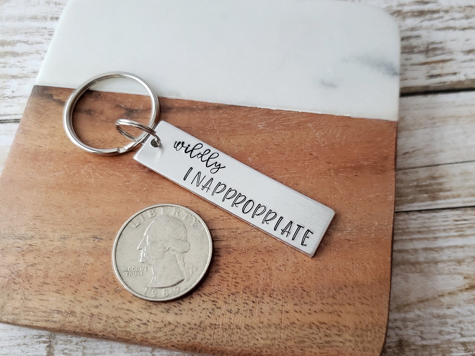Wildly Inappropriate Handstamped Keychain Funny Stamped Key | Etsy