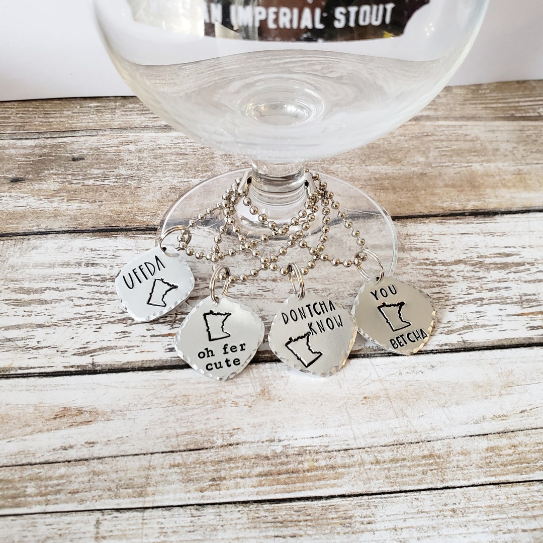 Funny Minnesota Drink Markers, MN Themed Wine Charm, Minnesota Hostess ...