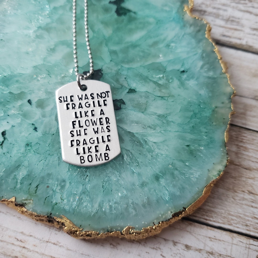 She Was Fragile Like a Bomb, BA Women's Necklace, Female Empowerment ...