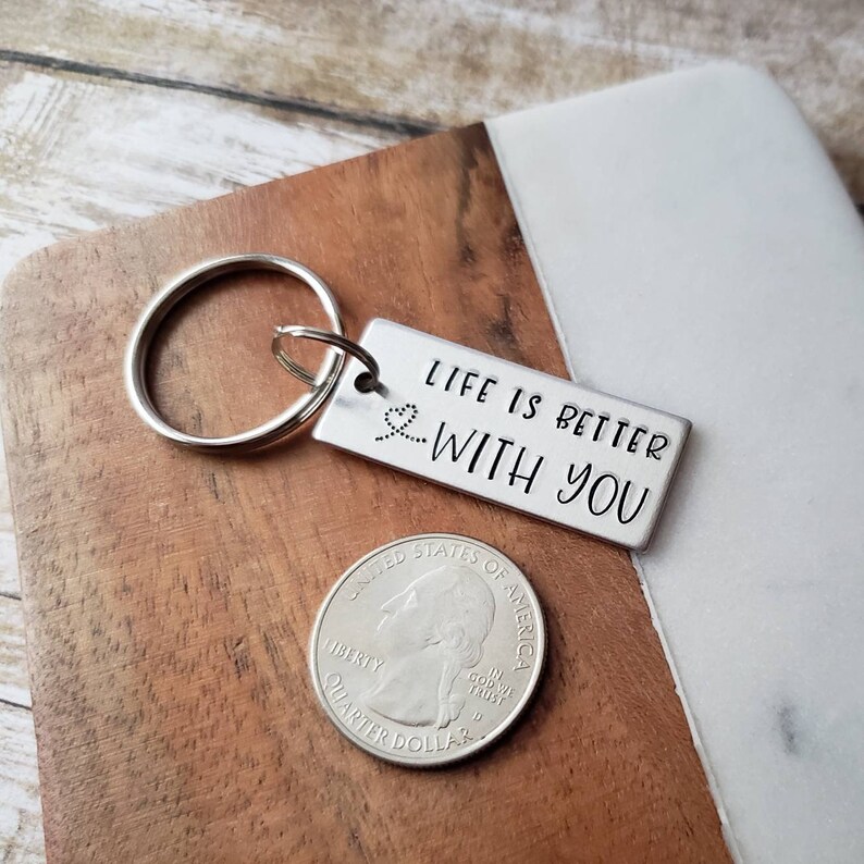 Keychain for Boyfriend Valentine Gift True Love Handstamped - Etsy