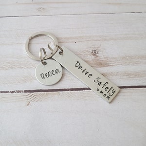 Drive Safely Love Mom Keychain, Key Chain With Name and Birthstone ...