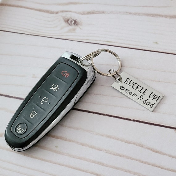 Buckle up Keychain for New Drivers Hand Stamped Aluminum Key | Etsy