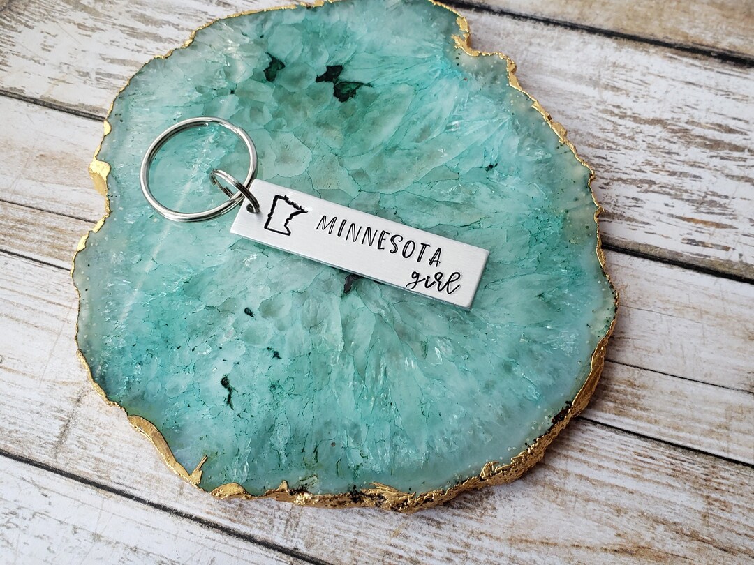 Minnesota Girl Keychain Minnesota Gifts Handstamped MN Key - Etsy
