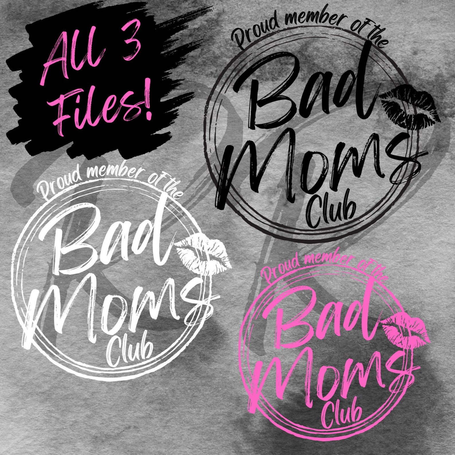Proud Member of the Bad Moms Club *3-pack* | DIGITAL DOWNLOAD | PNG ...