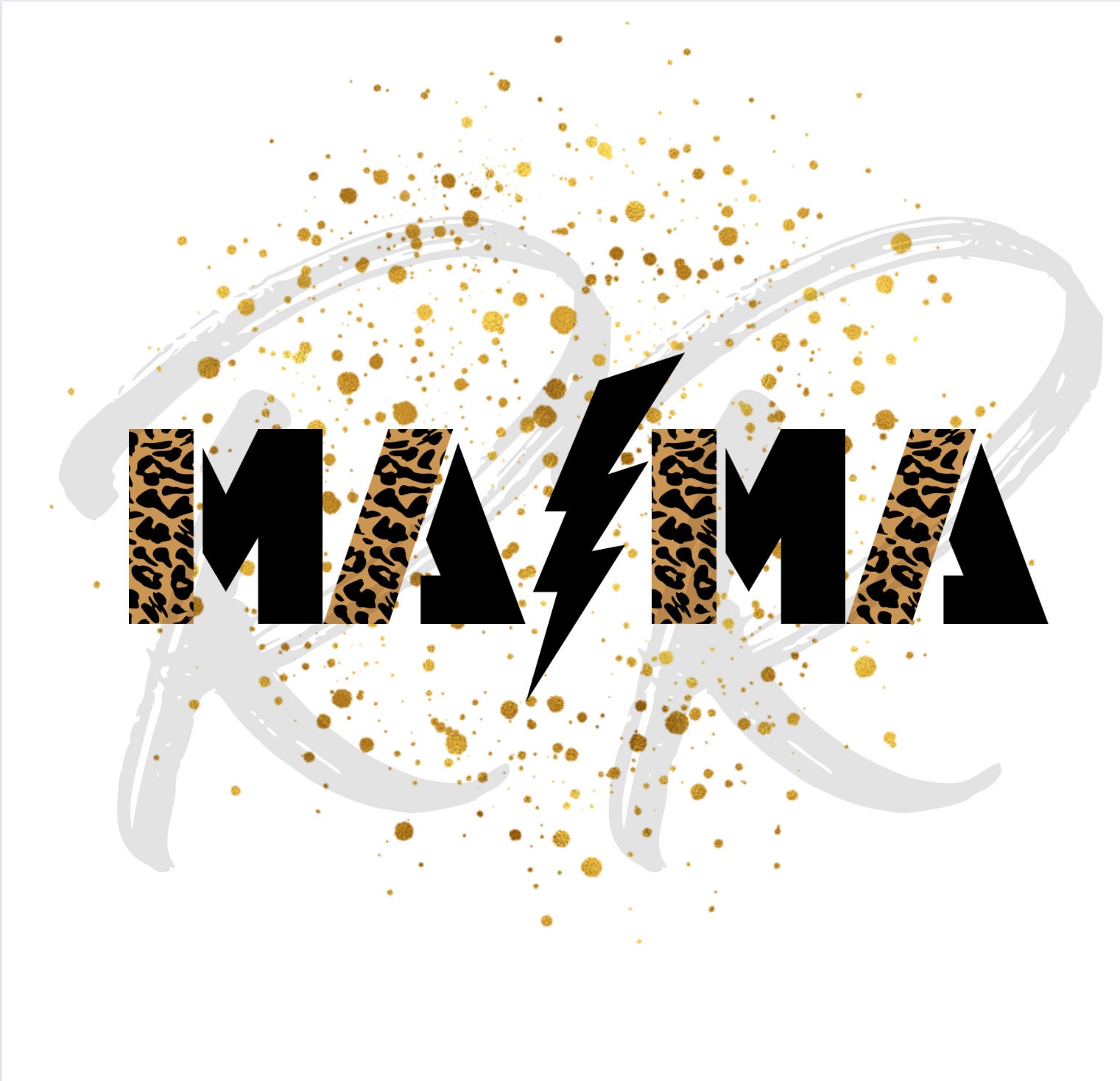 MAMA Cheetah Lightning Bolt Glitter Design DIGITAL Download PNG File ...