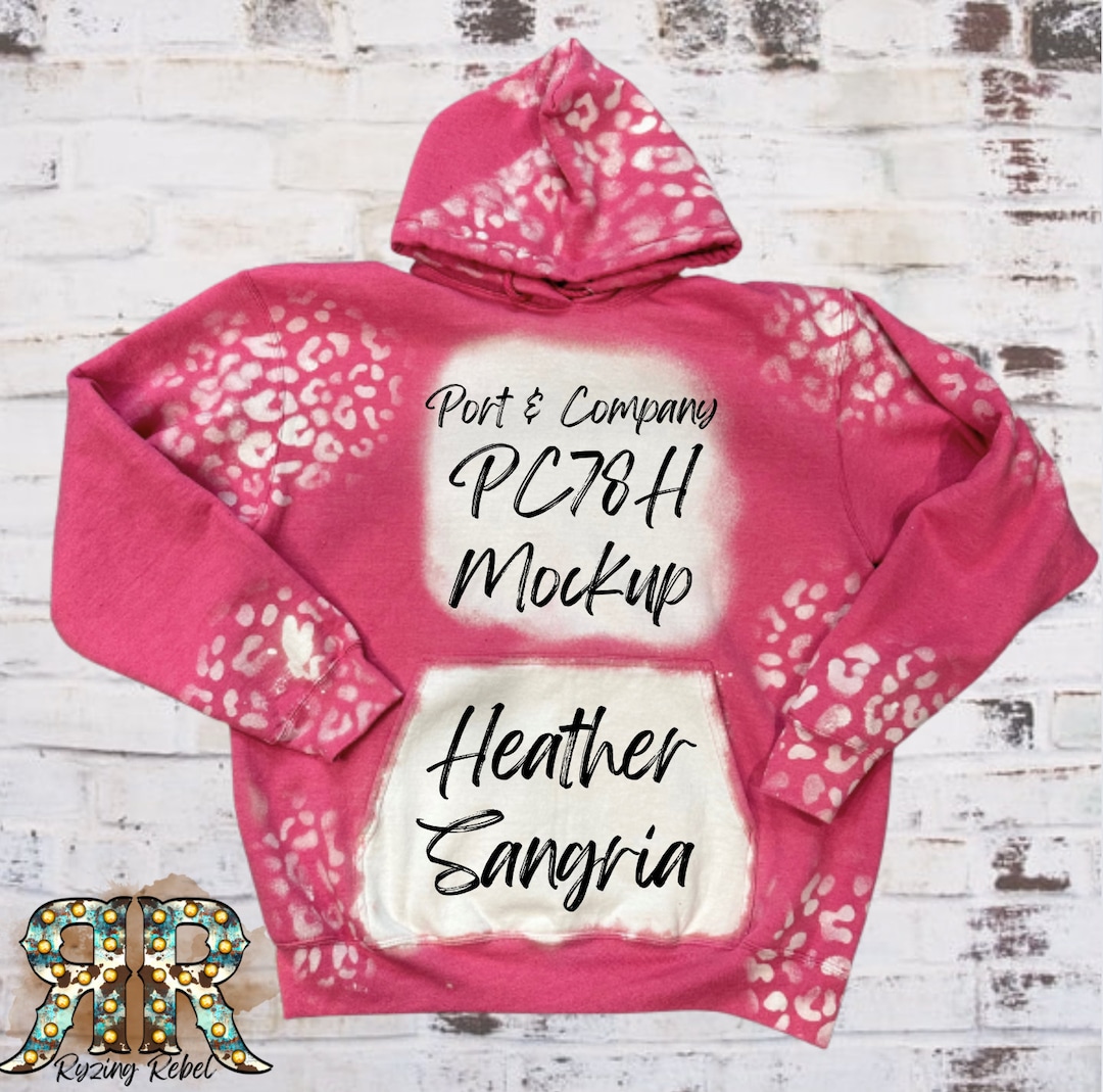 Heather Sangria PC78H Hoodie Mock-up | Bleached Pink Hoodie | DIGITAL ...