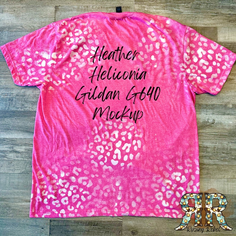 Heather Heliconia G640 T-shirt Mock-up | Cheetah Print Bleached Shirt ...