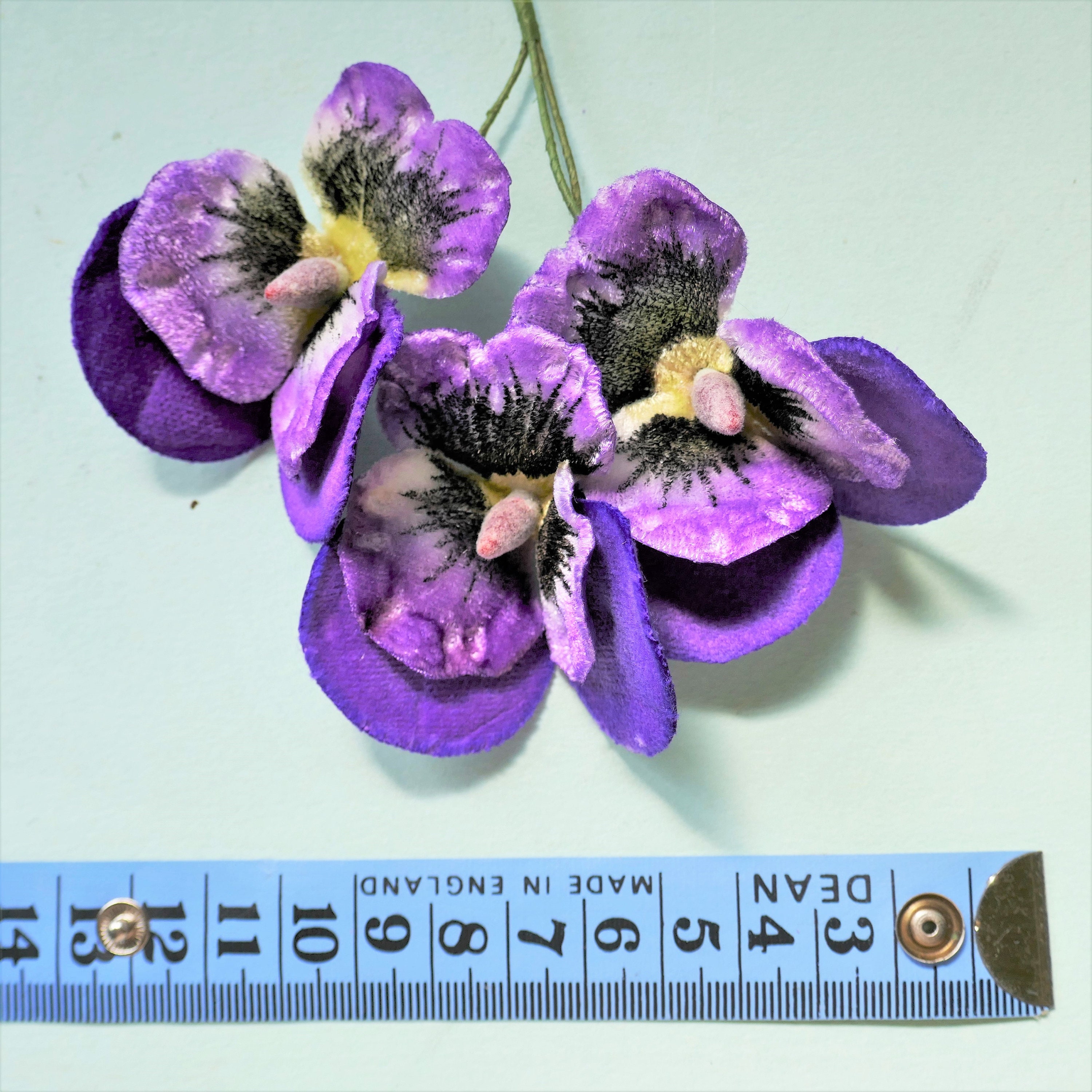 3 Large Velvet Pansy Spray // Artificial Millinery Flowers // | Etsy