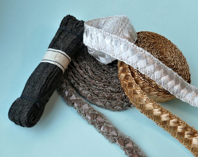 Vintage Neutral Straw Millinery Braid // Hank Traditional - Etsy