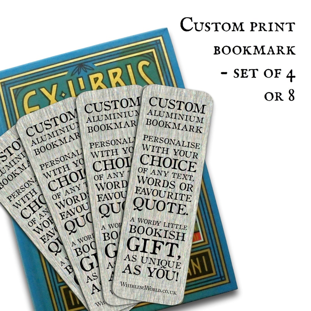 Personalised Bookmark Set, Completely Custom Text | Book Lover Table ...