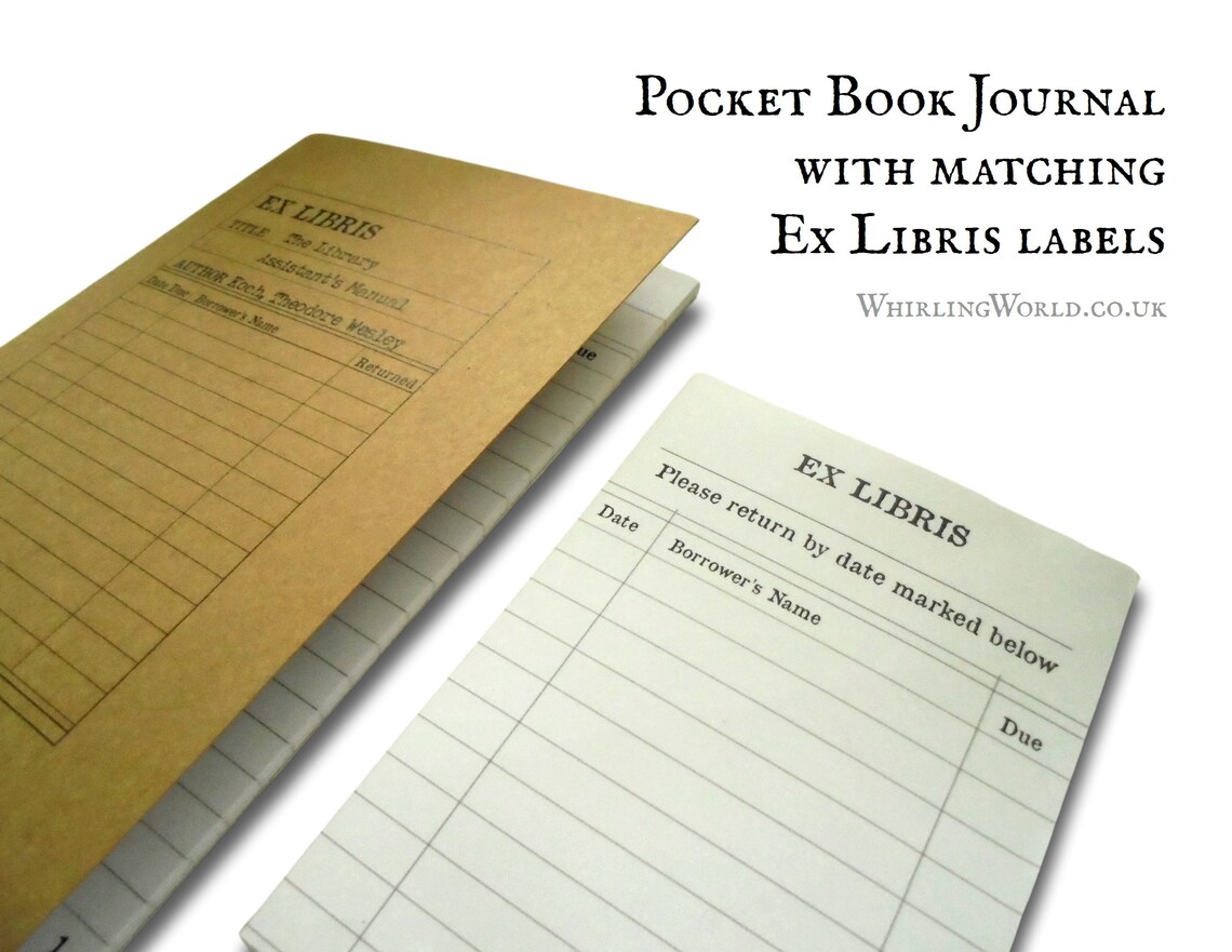 Library Card Book Label Set Ex Libris Bookplates Home - Etsy