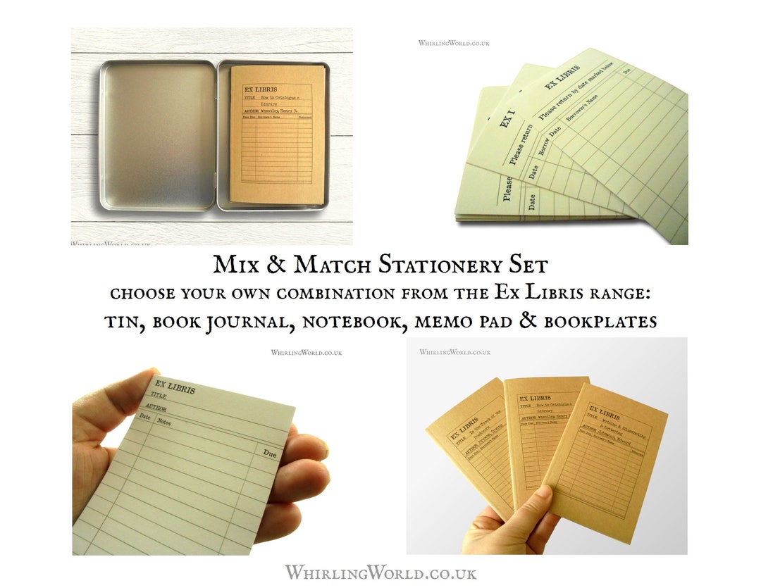 Mix & Match Library Set - Logbook, Notebook, Memo Pad, Bookplates ...