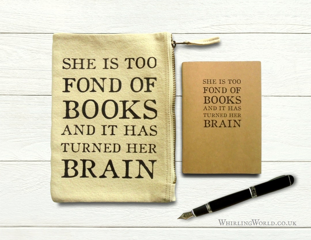 Bookworm Quote Gift Set, Pencil Case & Matching Reading Journal ...