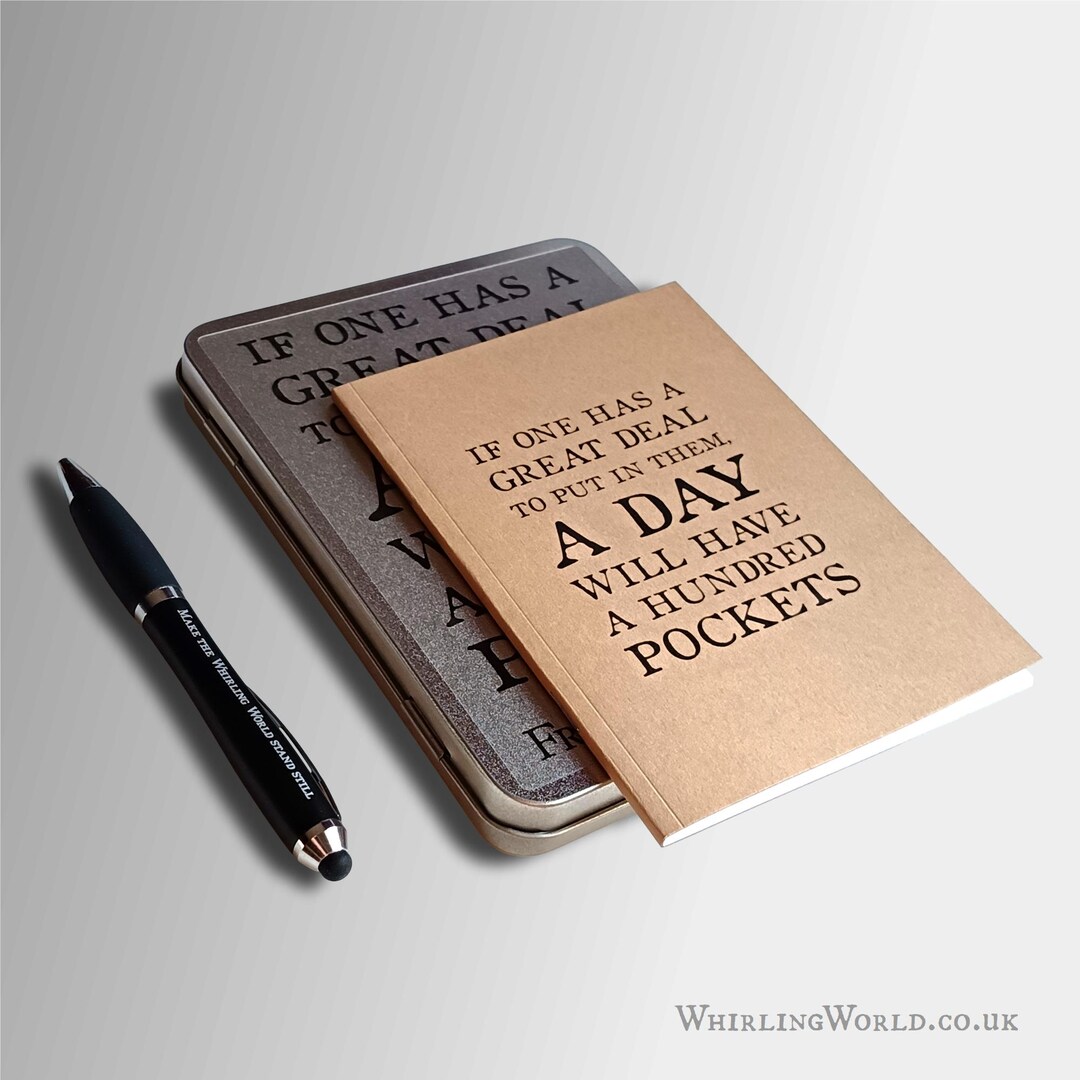 Bookish Diary & Tin Gift Set - Nietzsche Quote A6 Kraft Undated Planner ...