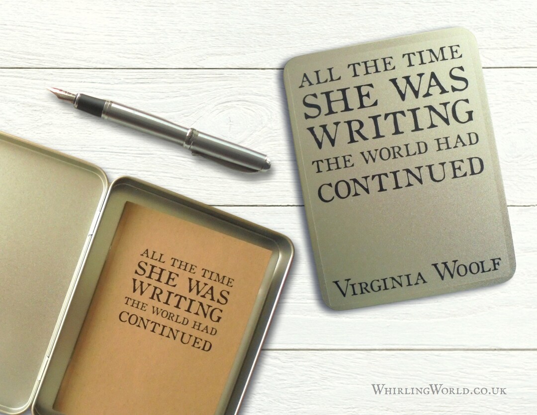 Virginia Woolf Quote Writer Gift Set, Female Author Gift | Tin Box A6 ...