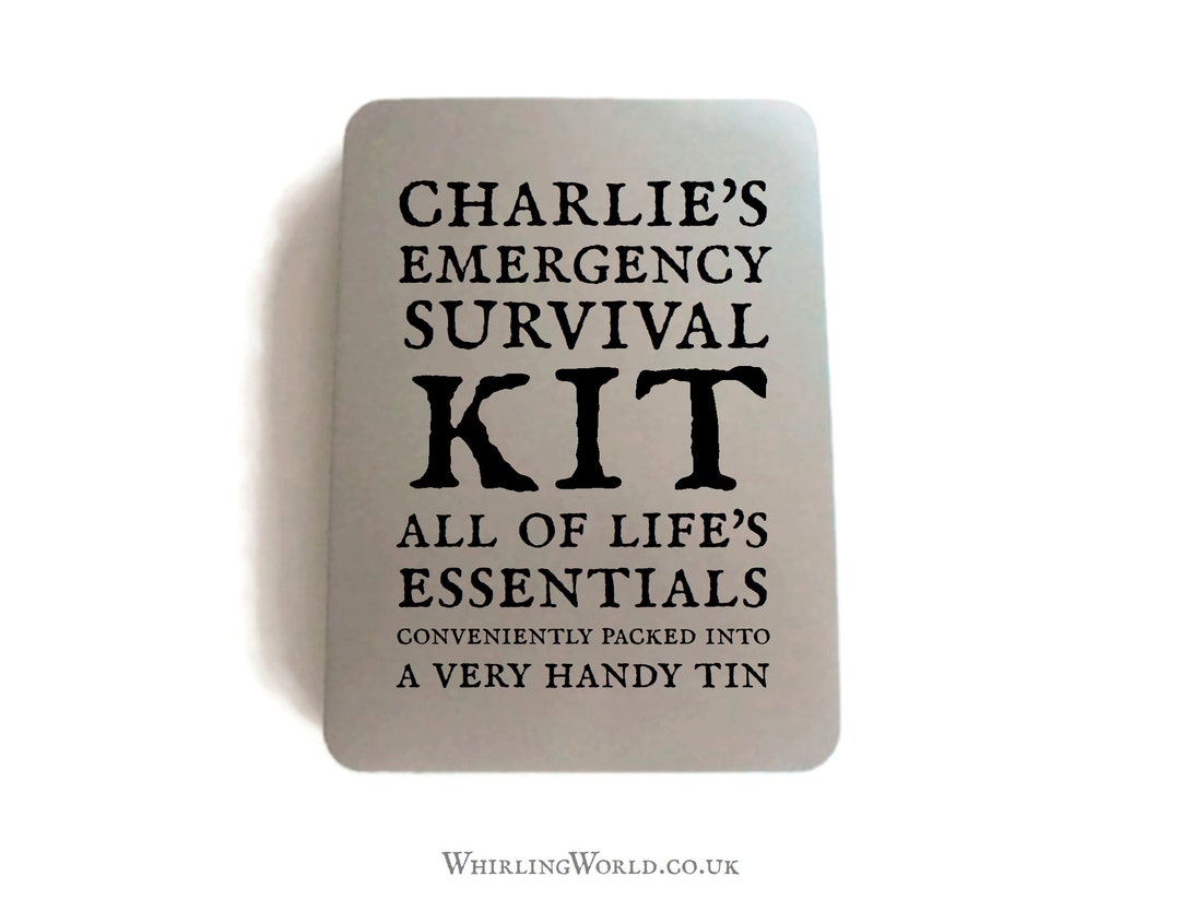 Empty Tin for Emergency Survival Kit | Customisable Text, Personalised ...