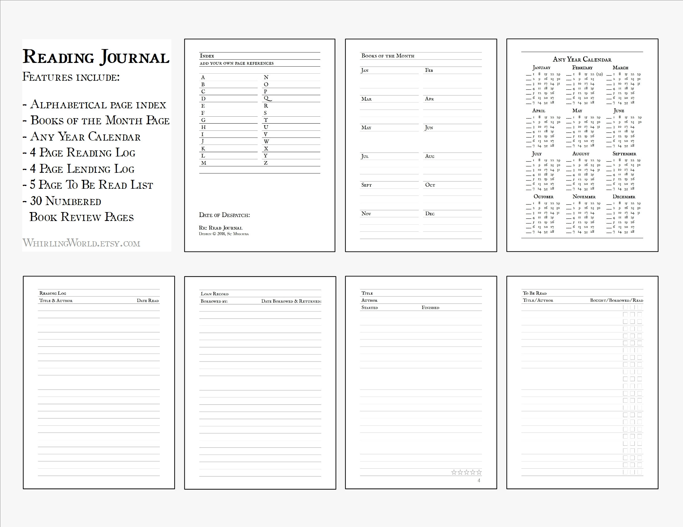 Bookish Book Journal Reading Log Bookworm Gift Idea - Etsy