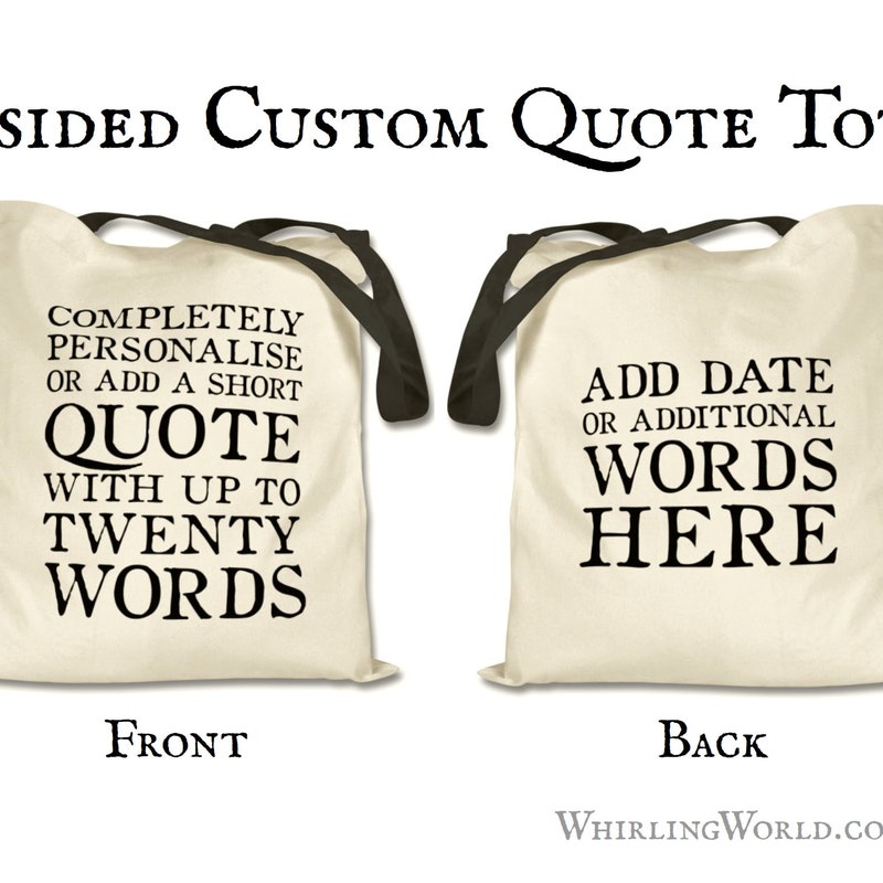 Typography Tote Bag - Etsy