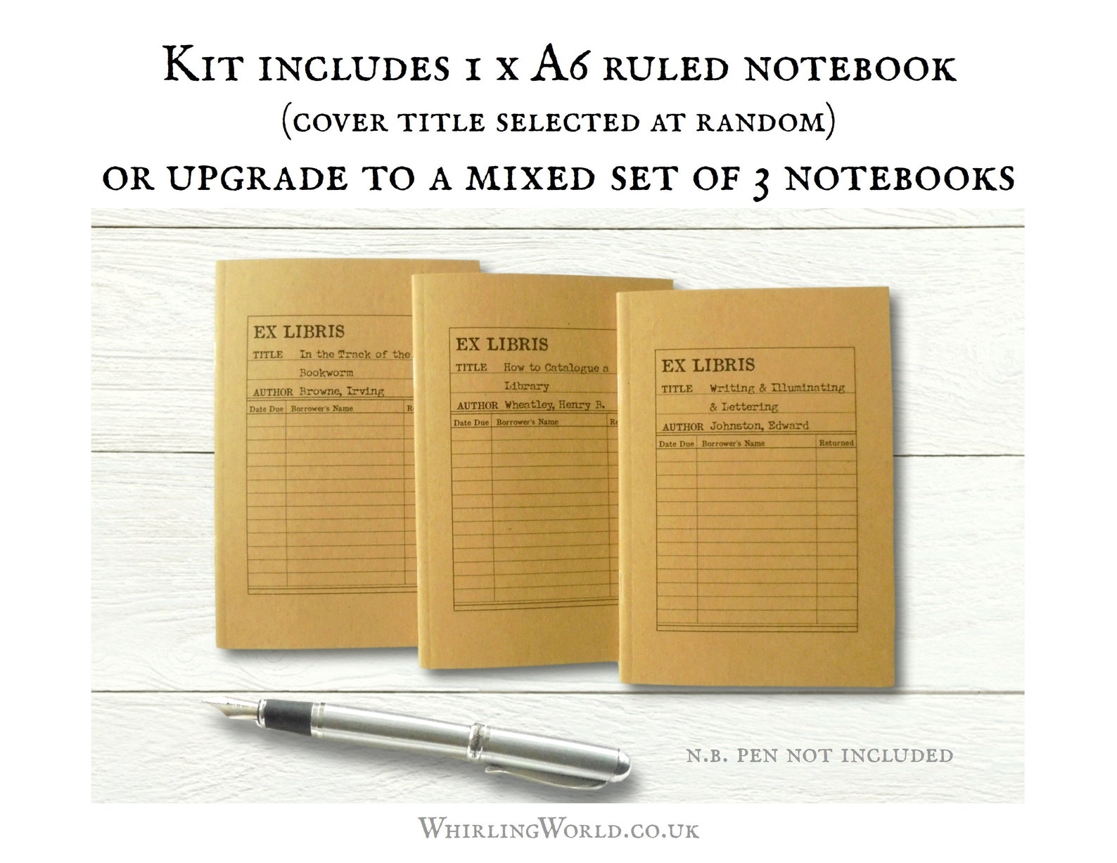 DIY Library Kit Gift Set | Filled Tin Box - Reading Log, Memo Pad, Ex ...