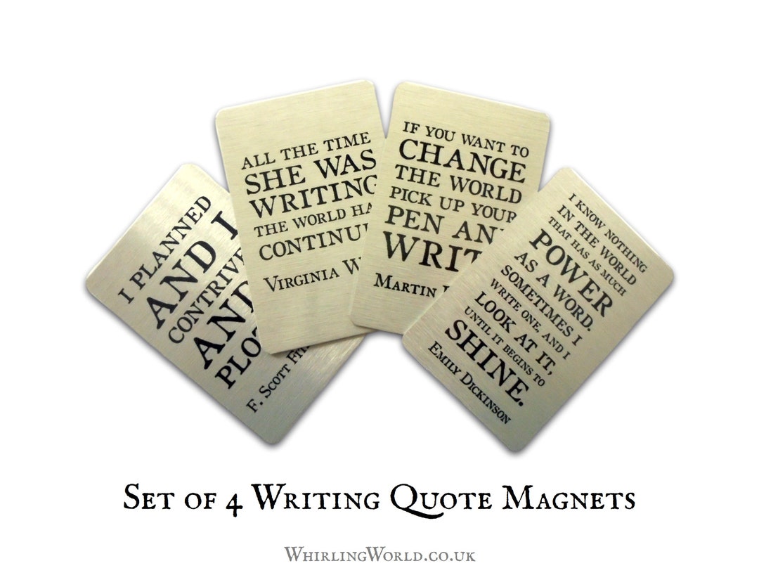 Writing Quotes Magnet Set, Gift for Writer - Inspirational Quotes for ...