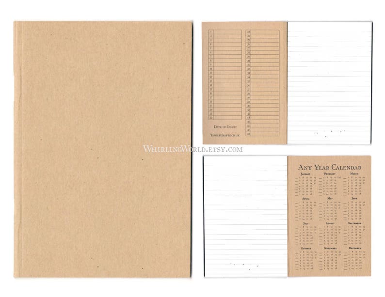 Kraft Notebook, Pocket Journal A6 | Blank Cover, Recycled Ruled Pages ...