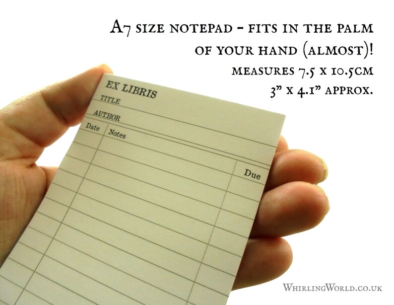 Library Card Notepad Set Pack of 4 Small Memo Pads Due | Etsy